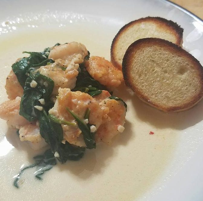 Parmesan Crusted Shrimp with Garlicky Spinach – Living the Life She Dreamed